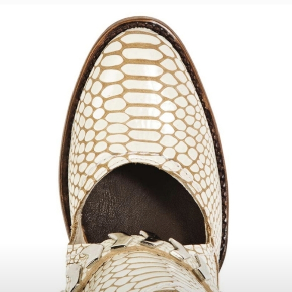 Freebird by Steven | Shoes | Freebird Blade White Snake Booties Size 9 ...